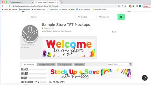 TPT Store Banners Bright Rainbow by Preschool Packets | TPT