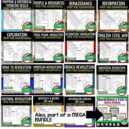 World War I Outline Notes, WWI Bullet Notes, Unit Review, Test Prep