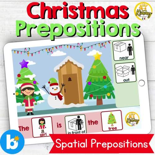 Christmas Spatial Prepositions Build a Sentence Boom Cards by Teacher Kimmy