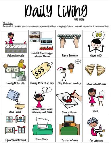 Daily Living, Life Skills Choice Board, Special Education by All About SPED