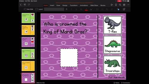 MINI Story Study - "Dinosaur Mardi Gras" - Digital Thematic Unit ECE SPED
