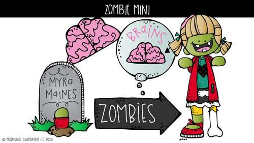 Zombie clip art, Halloween clip art Mini by Melonheadz Clipart | TPT
