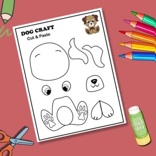 Dog Paper Craft for Kids – Cut, Sort & Glue Puppy Activity by Kiwi ...