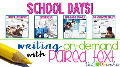 Digital Paired Text Passages | Opinion Writing for Back to School