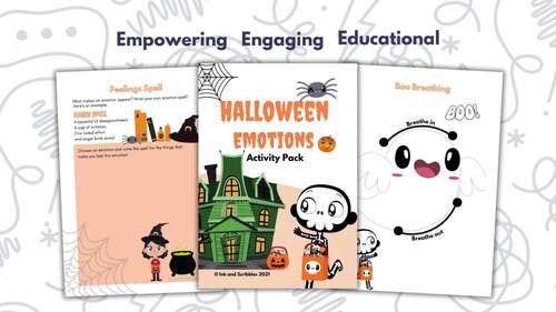 Halloween Emotions Activity Worksheet Pack | Pumpkin Emotion Cards