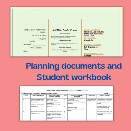 IB/MYP UNIT POETRY Full unit plan and resources ppt and student workbook