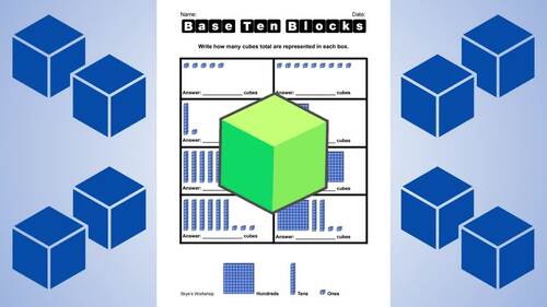 Counting Base Ten Blocks BUNDLE by Skye's Workshop | TPT