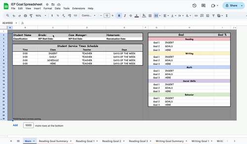 IEP Goal Tracking | Editable Microsoft Excel Data Tracker for Special ...