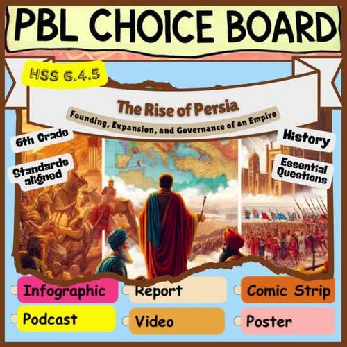 HSS 6.4.5: Persian Empire PBL Choice Board by Ms Koven with Class