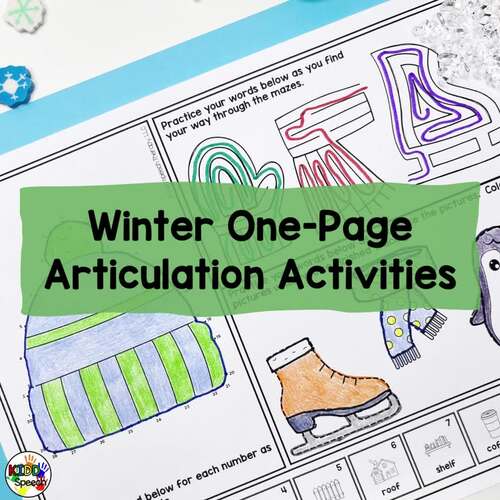 Speech Therapy Winter No-Prep Articulation Mixed Groups | TPT