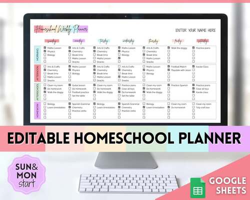 EDITABLE Lesson Plan Template | Google Sheets Weekly Lesson Planner ...