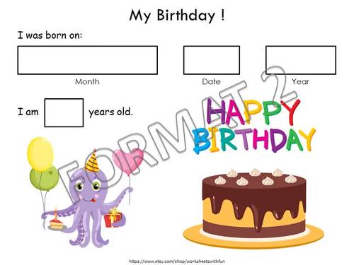 Address, Phone Number, Birthday Worksheet, Early Finishers Activities ...