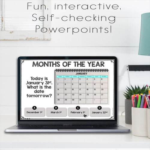 Interactive Math Games Months of the Year Powerpoint | TPT