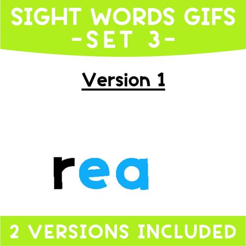 SET 3 Sight Words GIFS - 101 words by Teacher Cloud | TPT
