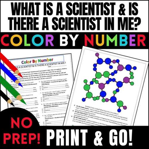 What is a Scientist Activity| Science Back To School Color By Number ...