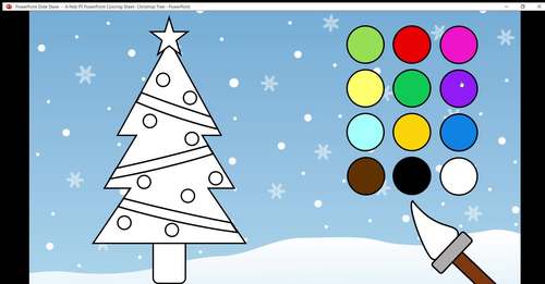 Christmas Tree PowerPoint Coloring Sheet | Brain Break Activity by A ...