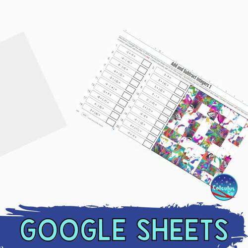 Add and Subtract Integers 1 | Google Sheets by Calculus4u | TPT