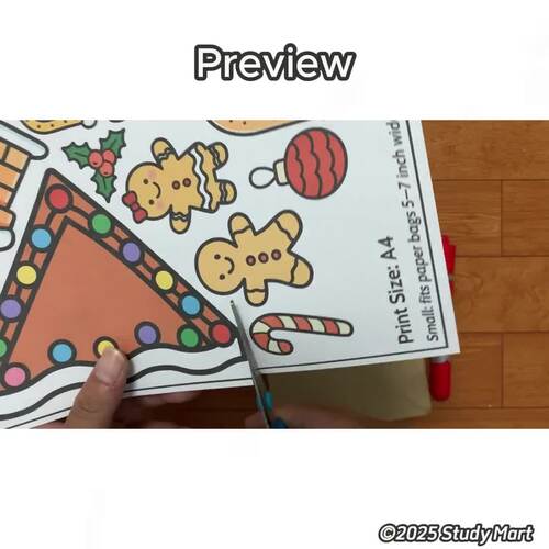 Gingerbread House Paper Bag Craft: Bulletin Board, Christmas Winter Craft
