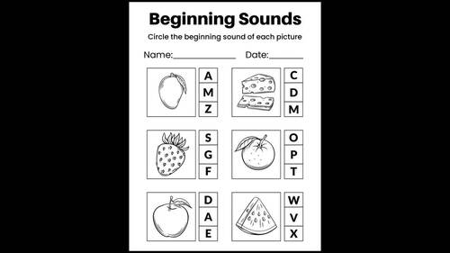 Beginning Sounds Worksheets - Circle the beginning sound of each picture