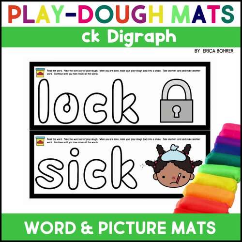 ck Digraph Play Dough Mats – Words and Pictures Phonics Activity