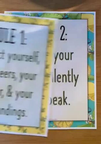 Classroom Management Class Rules & Consequences Poster Bundle: Lemon Theme