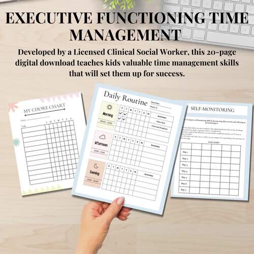 Kids Time Management worksheets, executive functioning skills, social ...