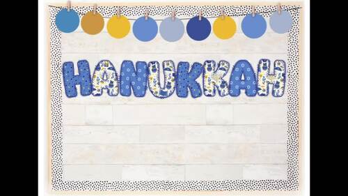 Hanukkah Decor Letters for Bulletin Board Titles / Classroom Decor Door ...