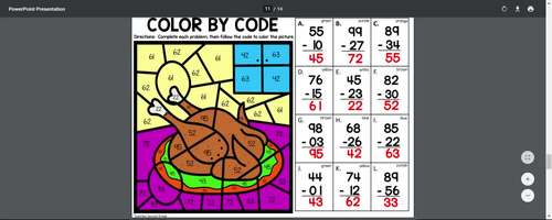 Thanksgiving 2 Digit Subtraction Without Regrouping by Teaching Second ...