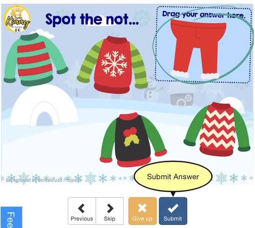 Winter Spot the Not Visual Perception Boom Cards by Teacher Kimmy