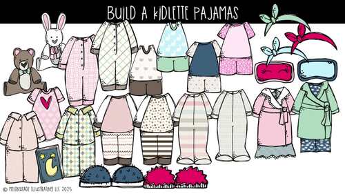 Build a Kidlette clip art, Pajamas clip art, clothing clip art COMBO PACK