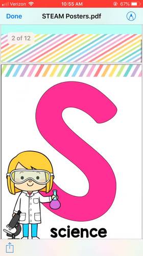 STEAM/ STEM Posters in Color and Black/White by The Happiest Teacher