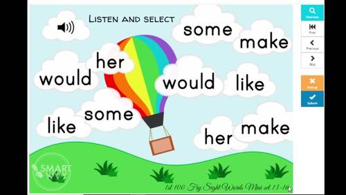 First 100 Fry Sight Words | Boom Cards | Assessment Level 1 - set 4