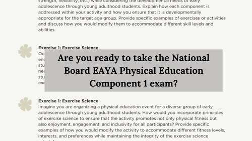 National Board EAYA Physical Education Component 1 Bundle | TPT