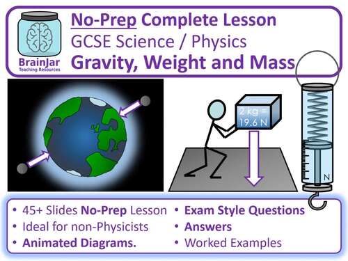 Gravity, Weight and Mass - Complete No-Prep Lesson (Powerpoint) by Brainjar