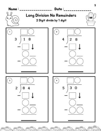 Long Division No Remainders 2 digit by 1 digit ! Let's go! by Sompornu