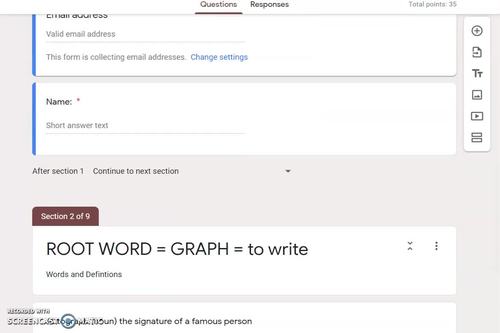 Digital Form Greek and Latin Root Word "GRAPH" by Drill the Skill