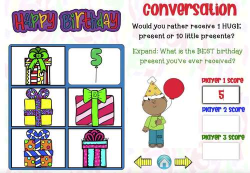 POP! Birthday Conversation Games Boom Cards by Speech Rocks | TPT