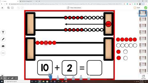 Digital Rekenrek Teen Numbers for Seesaw by My Little Pandas | TpT