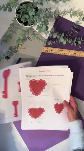 Measure in Inches Worksheets, Valentine's Day, 2 MD.1 by BXC Creations