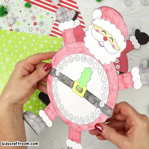 Santa Christmas Countdown Clock - Advent Calendar - Christmas Craft