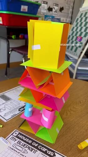 House of Cards STEM (Valentine's Day STEM Activity) Index Card Tower