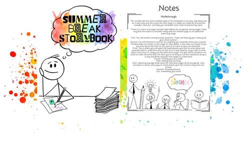 Summer Break Story Workbook by Joy-Eli | TPT
