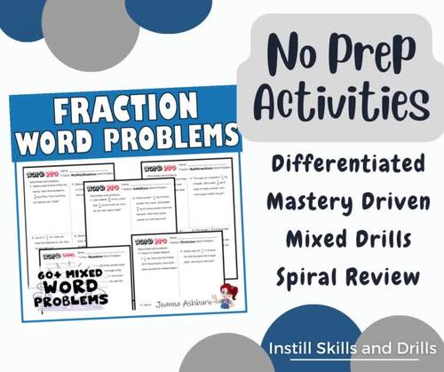 Operations with Fractions Measurements Word Problems Worksheets | TPT
