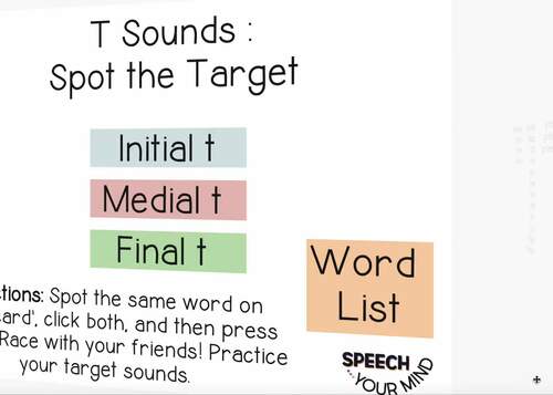T Sound Articulation Boom™ Cards | Spot the Target T Sounds | TPT