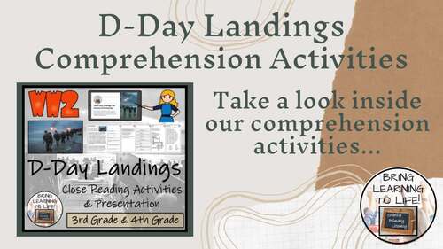 D-Day Landings Close Reading Comprehension Activities | 3rd Grade & 4th ...
