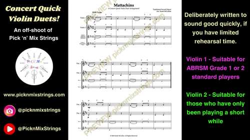 Mattachins - for Multi-level 'Concert Quick Violin Duet' by Pick n Mix ...