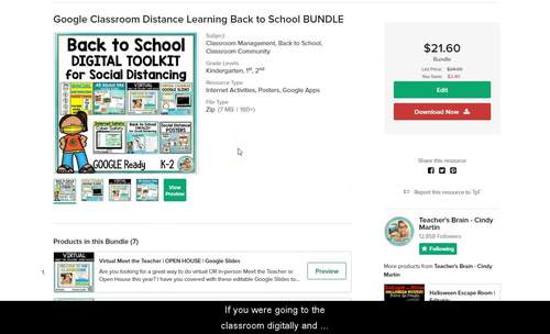 Google Classroom Distance Learning Back to School BUNDLE | TpT