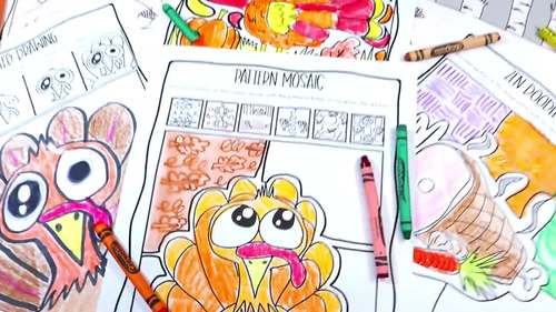 Thanksgiving Art Lessons Art Activities Worksheets Art Projects Art Sub ...