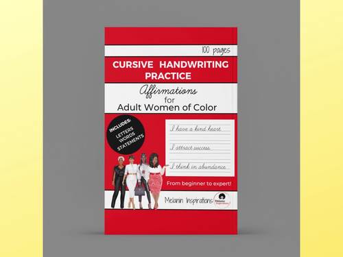 Cursive Handwriting Practice Book With Affirmations for Women of Color