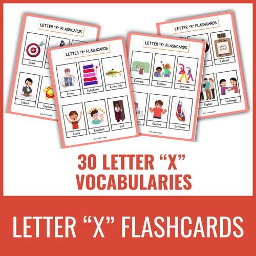 Letter "X" Vocabulary Flashcards | Interactive Alphabet Cards For Early ...